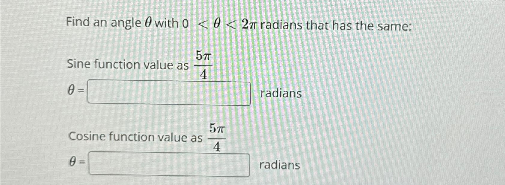 Solved Find an angle \\\\theta with 0