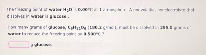Solved dissolves in water is glucose . How many grams of | Chegg.com