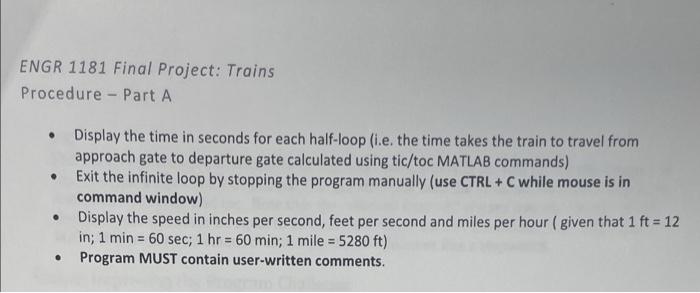 ENGR 1181 Final Project: Troins Procedure - Part A 3. | Chegg.com
