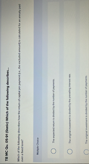 Solved TB MC Qu. 05-91 (Static) ﻿Which of the following | Chegg.com