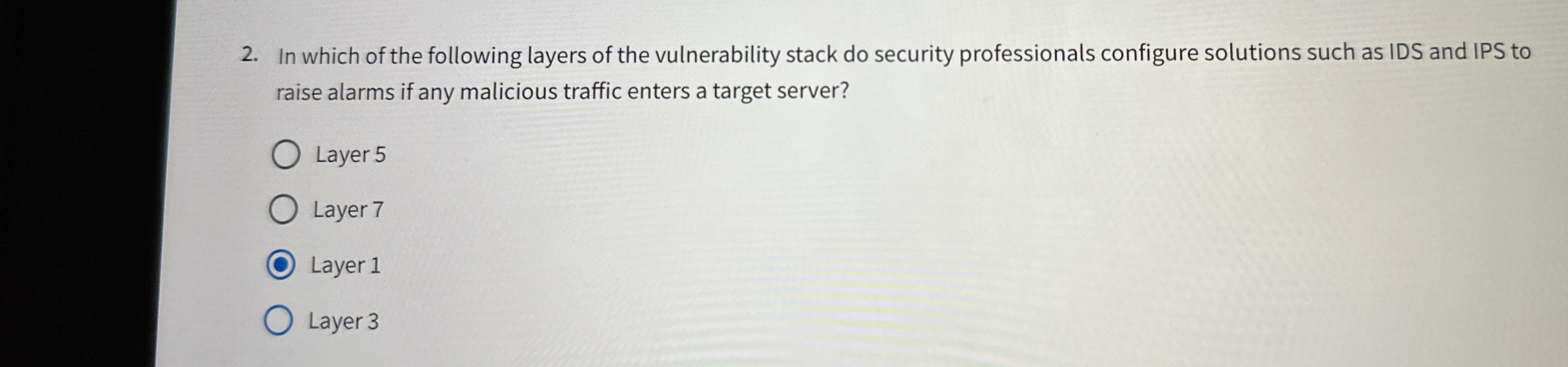 Solved In which of the following layers of the vulnerability | Chegg.com