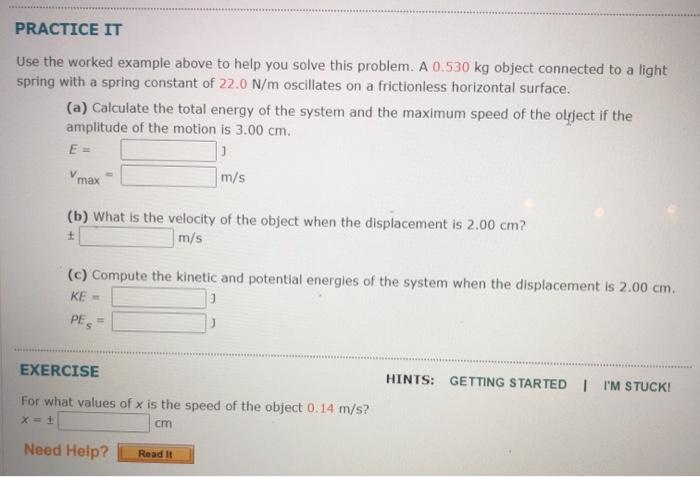 Solved EXAMPLE 13.4 The Object-Spring System Revisited GOAL | Chegg.com