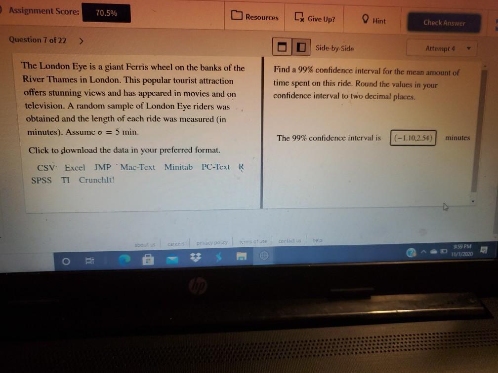 Solved Assignment Score: 70.5% Resources LX Give Up? Hint | Chegg.com