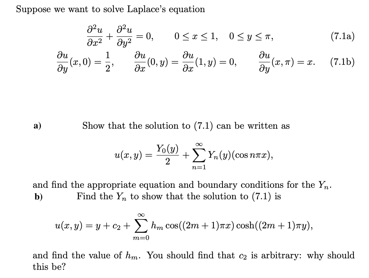 Solved Suppose we want to solve Laplace's | Chegg.com