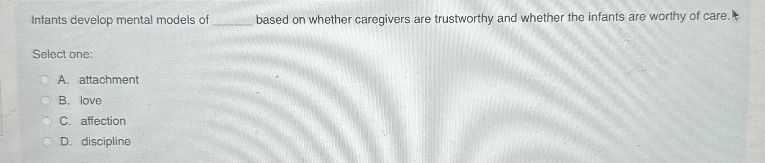 Solved Infants develop mental models ofbased on whether | Chegg.com