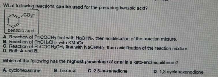 Solved What following reactions can be used for the | Chegg.com