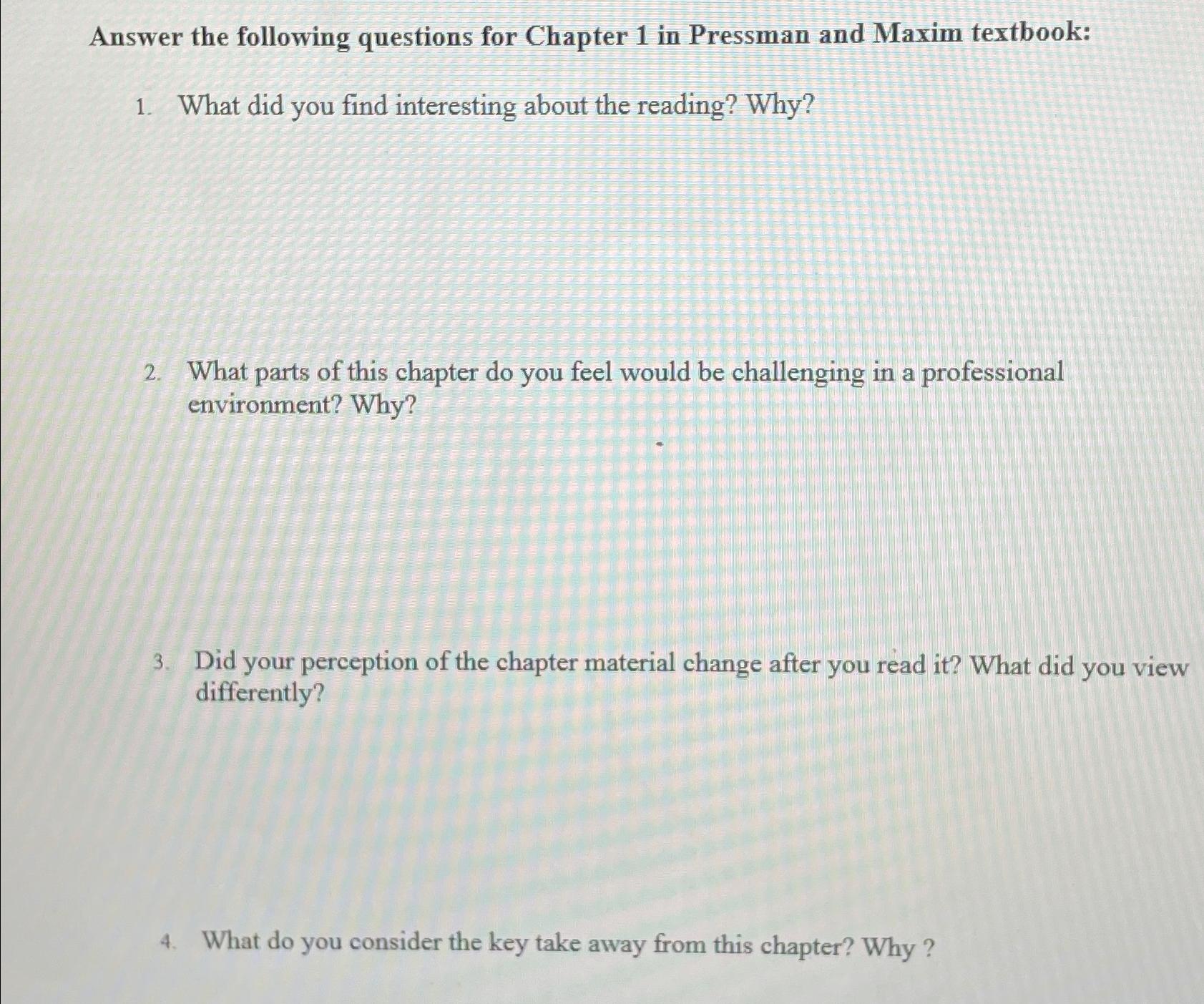 Solved Answer the following questions for Chapter 1 ﻿in | Chegg.com