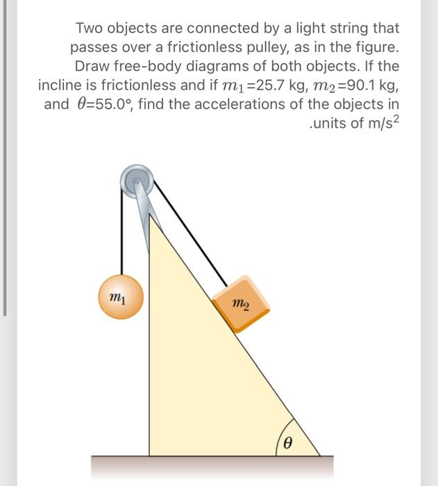 Solved Two Objects Are Connected By A Light String That
