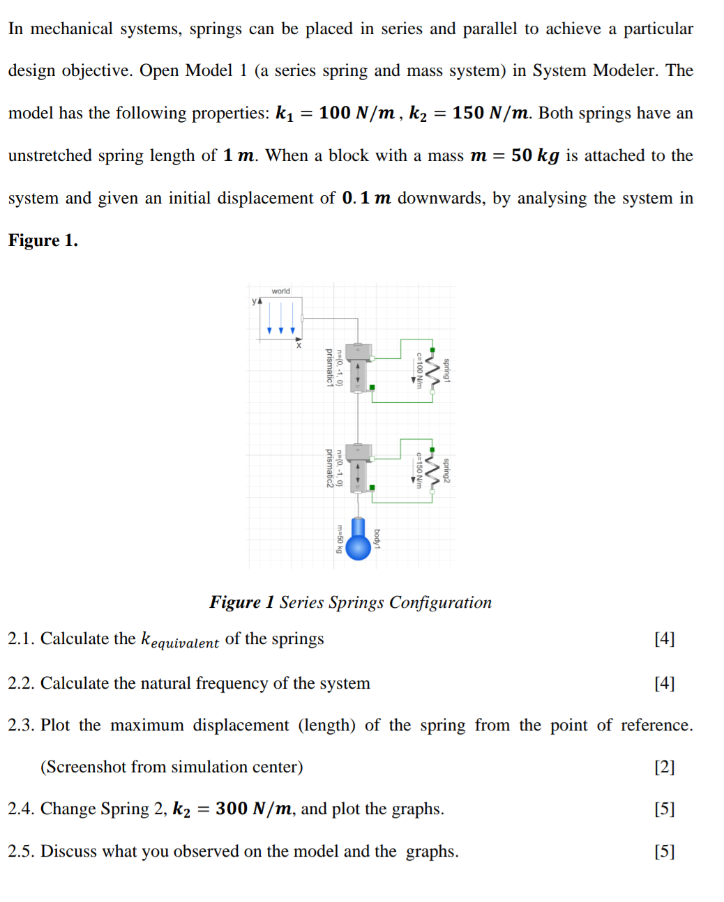 Solved In mechanical systems, springs can be placed in | Chegg.com