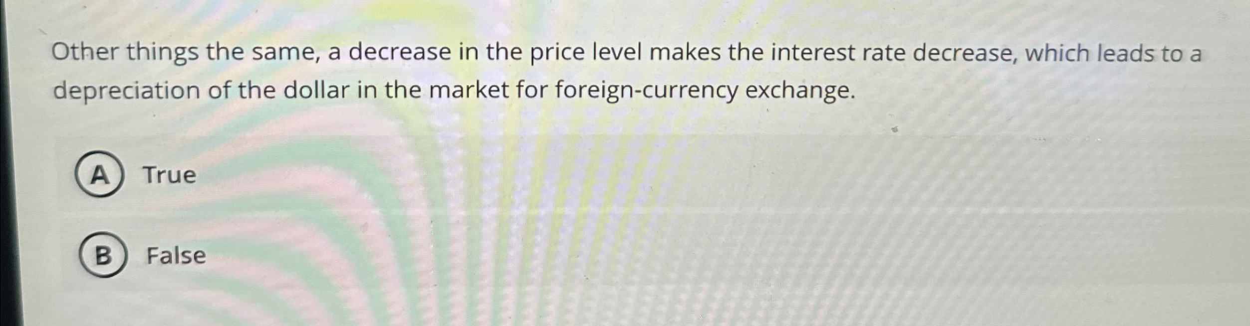 Solved Other things the same, a decrease in the price level | Chegg.com