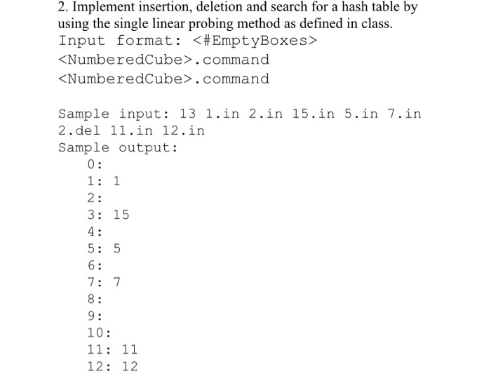 Solved i was able to figure out my code for a chaining | Chegg.com