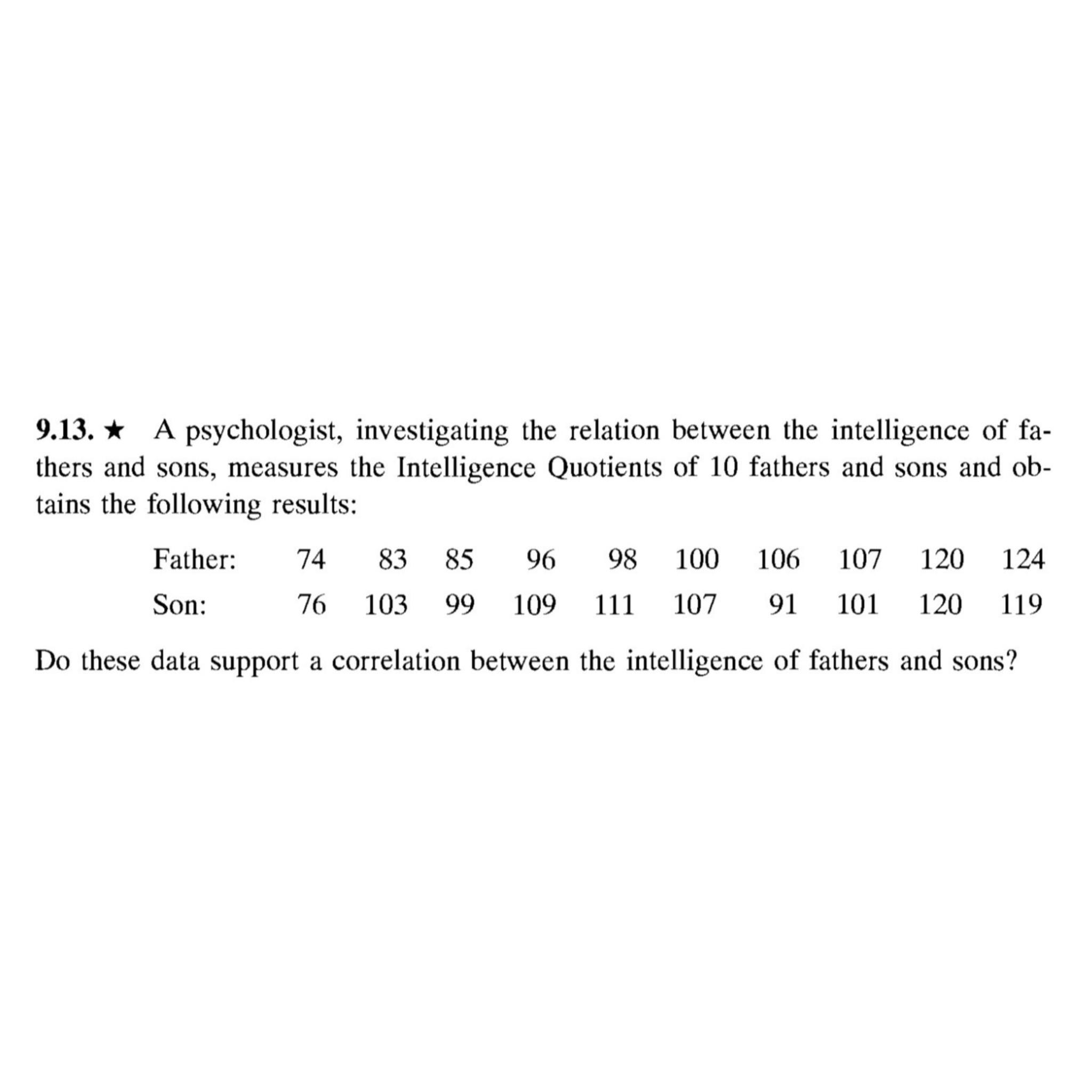 Solved 9.13. *** ﻿A psychologist, investigating the relation | Chegg.com