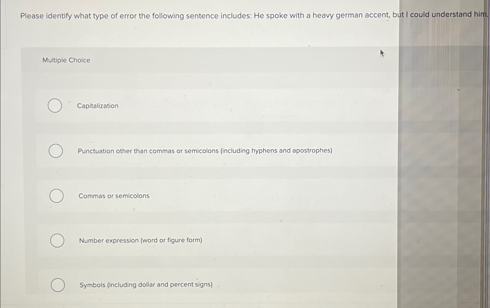 Solved Please identify what type of error the following | Chegg.com