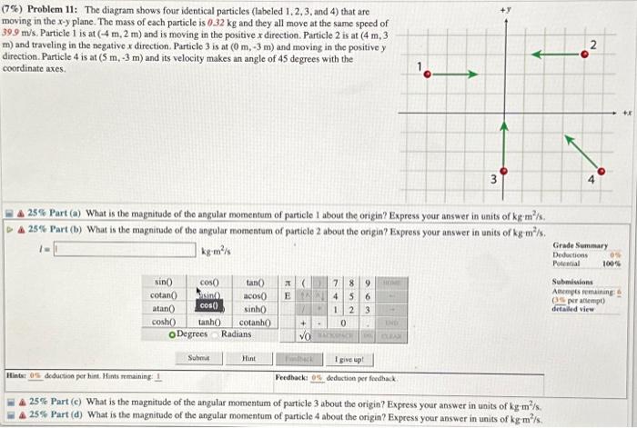 Solved (7\%) Problem 11: The diagram shows four identical | Chegg.com