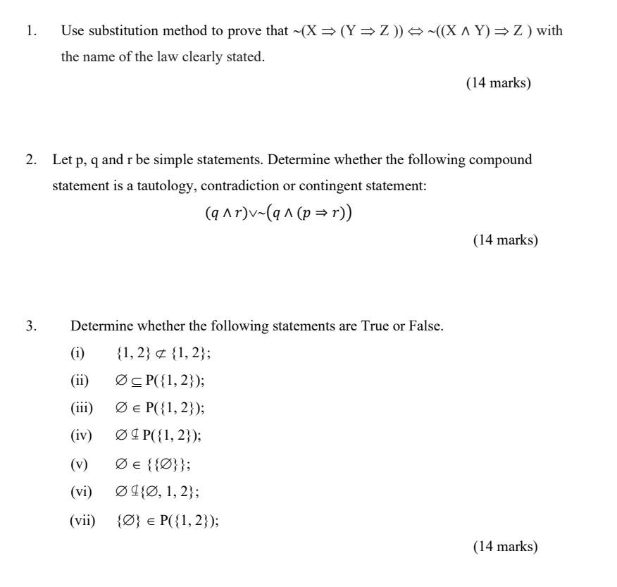 Solved 1. Use substitution method to prove that | Chegg.com