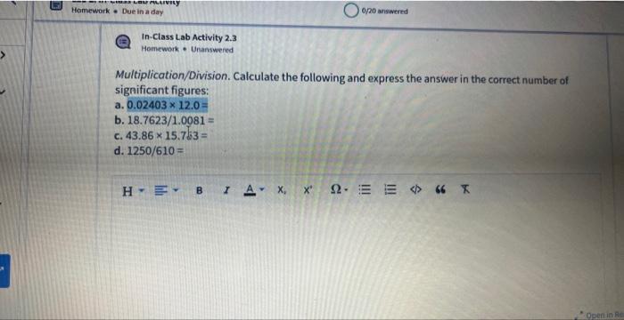 Solved Multiplication/Division. Calculate the following and | Chegg.com