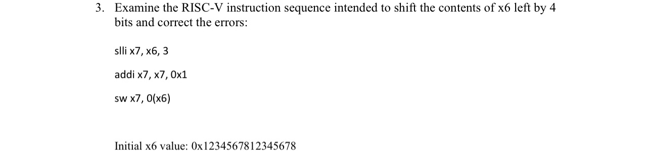 Solved Examine the RISC-V instruction sequence intended to | Chegg.com