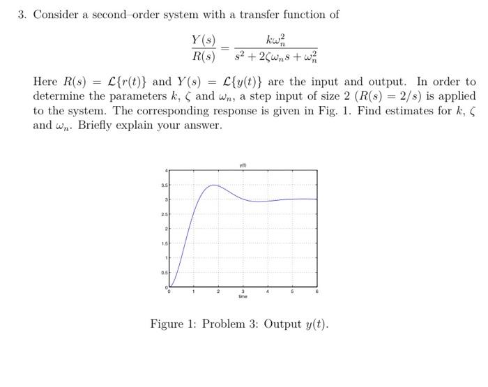 Solved 3. Consider a second-order system with a transfer | Chegg.com