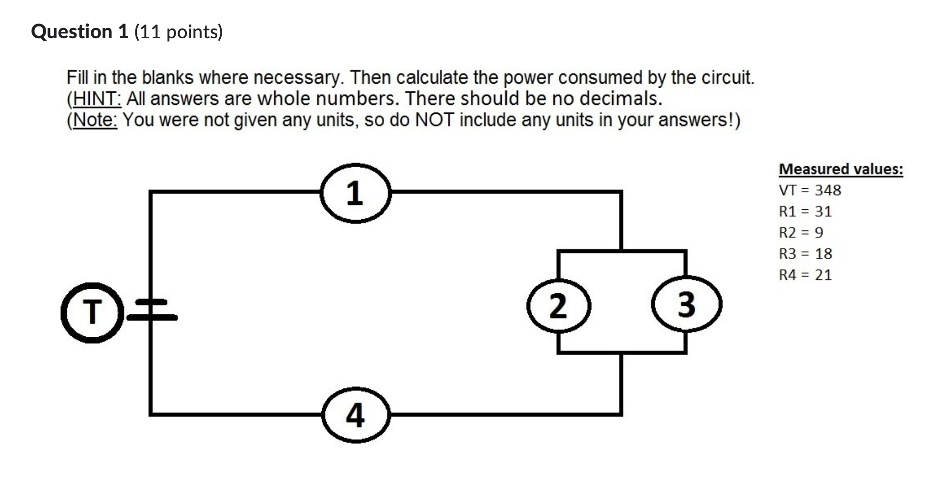 Solved Question 1 (11 ﻿points)Fill in the blanks where | Chegg.com