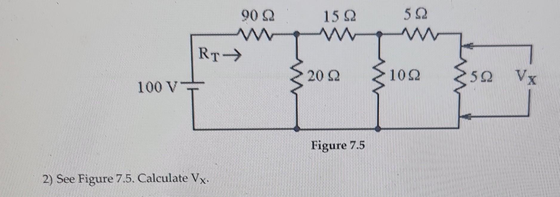 Solved 2) See Figure 7.5. Calculate VX. | Chegg.com
