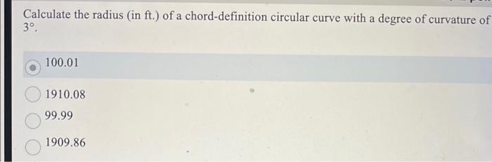 Solved Calculate the radius (in ft.) of a chord-definition | Chegg.com