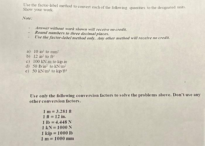 Solved Use the factor-label method to convert each of the | Chegg.com