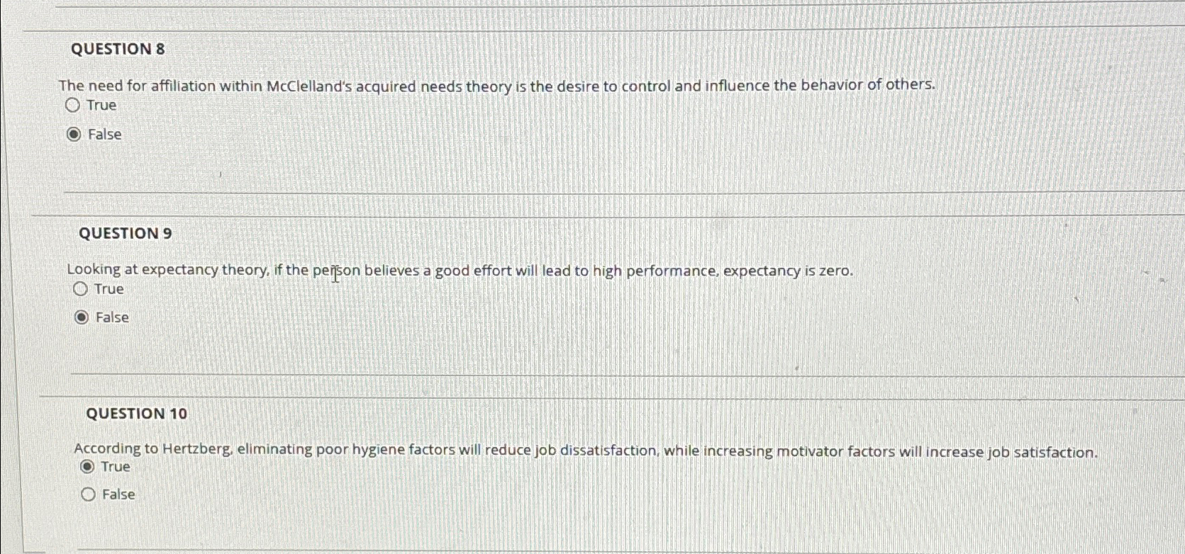 Solved QUESTION 8The need for affiliation within | Chegg.com