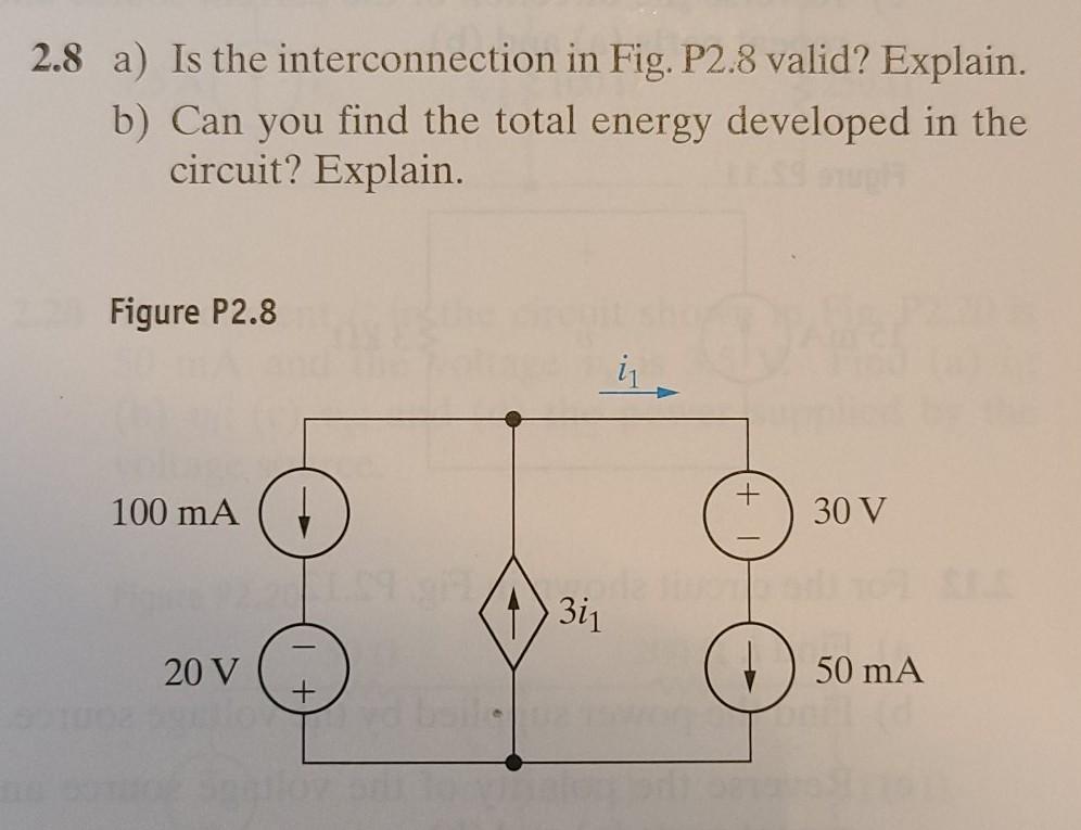 Solved 2.8 a) Is the interconnection in Fig. P2.8 valid? | Chegg.com