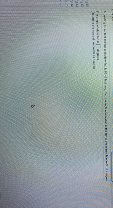 Solved A building 49.62 foot tall has a shadow that is 52.42 | Chegg.com