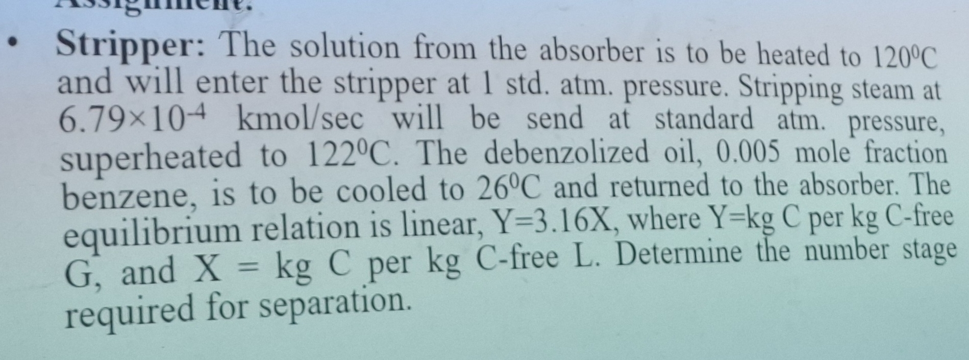 Solved Stripper: The solution from the absorber is to be | Chegg.com