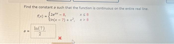 Solved Find the constant a such that the function is | Chegg.com