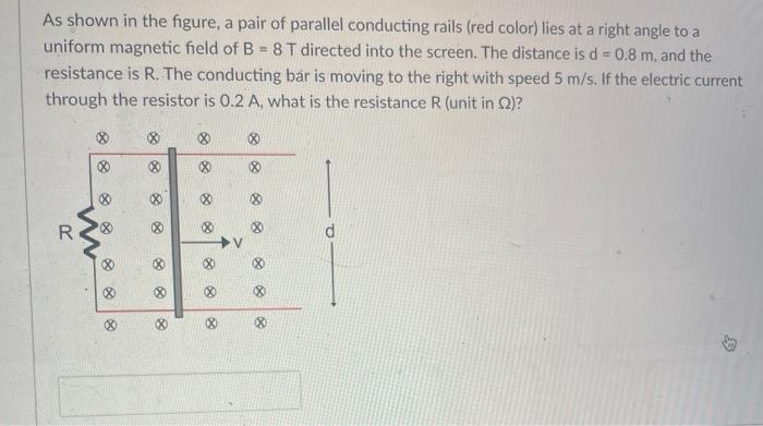 Solved As shown in the figure, a pair of parallel conducting | Chegg.com