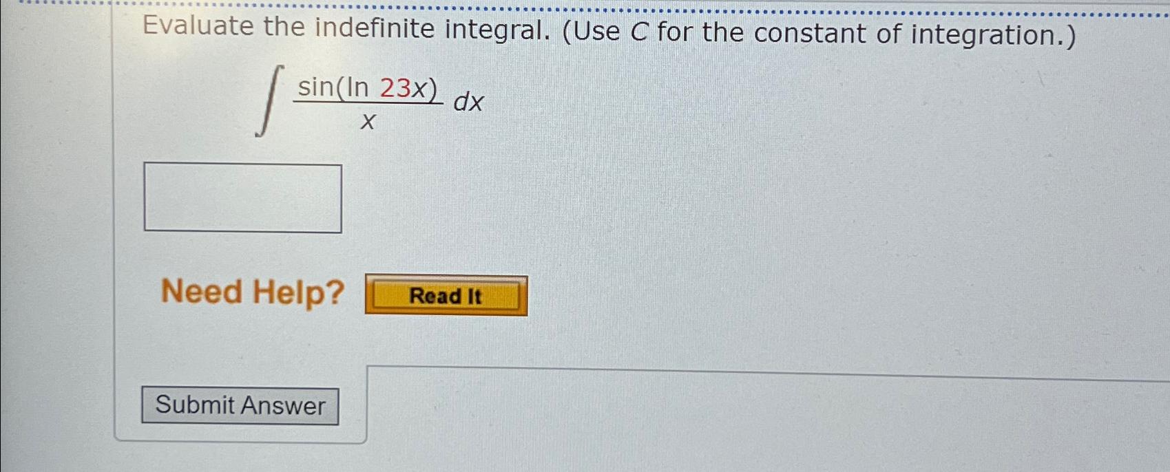 Solved Evaluate the indefinite integral. (Use C ﻿for the | Chegg.com