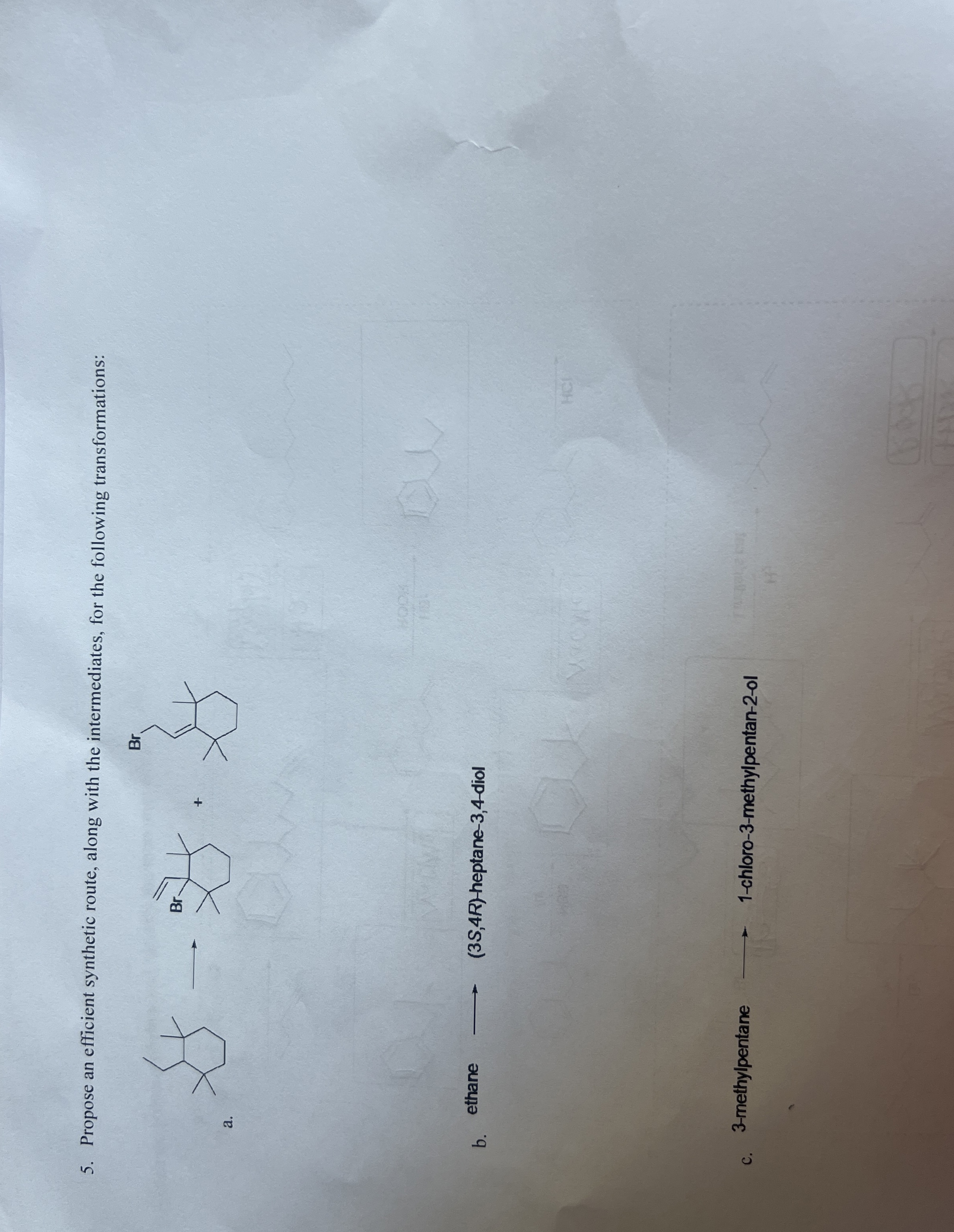 Solved Propose an efficient synthetic route, along with the | Chegg.com