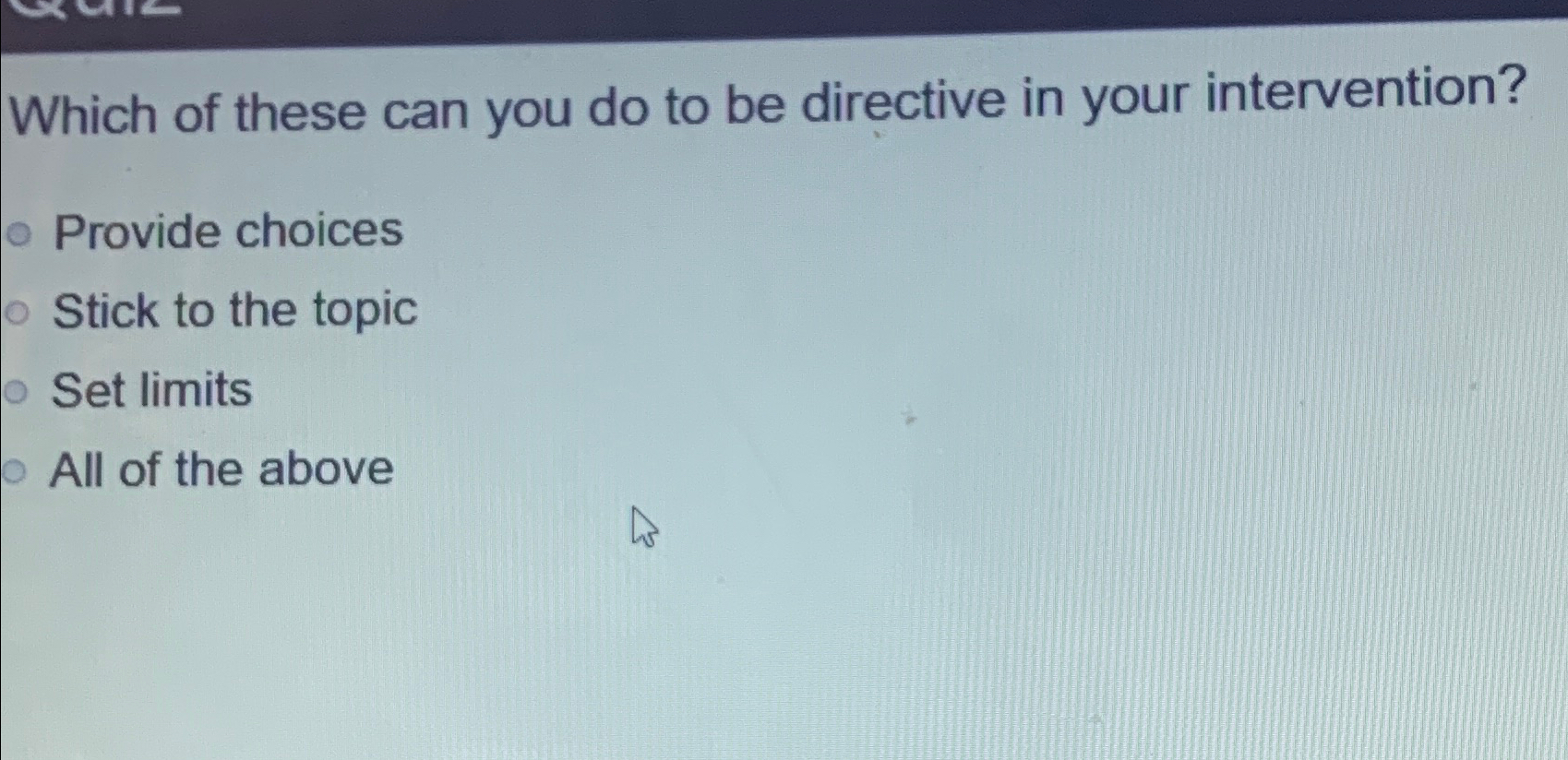 Solved Which of these can you do to be directive in your | Chegg.com