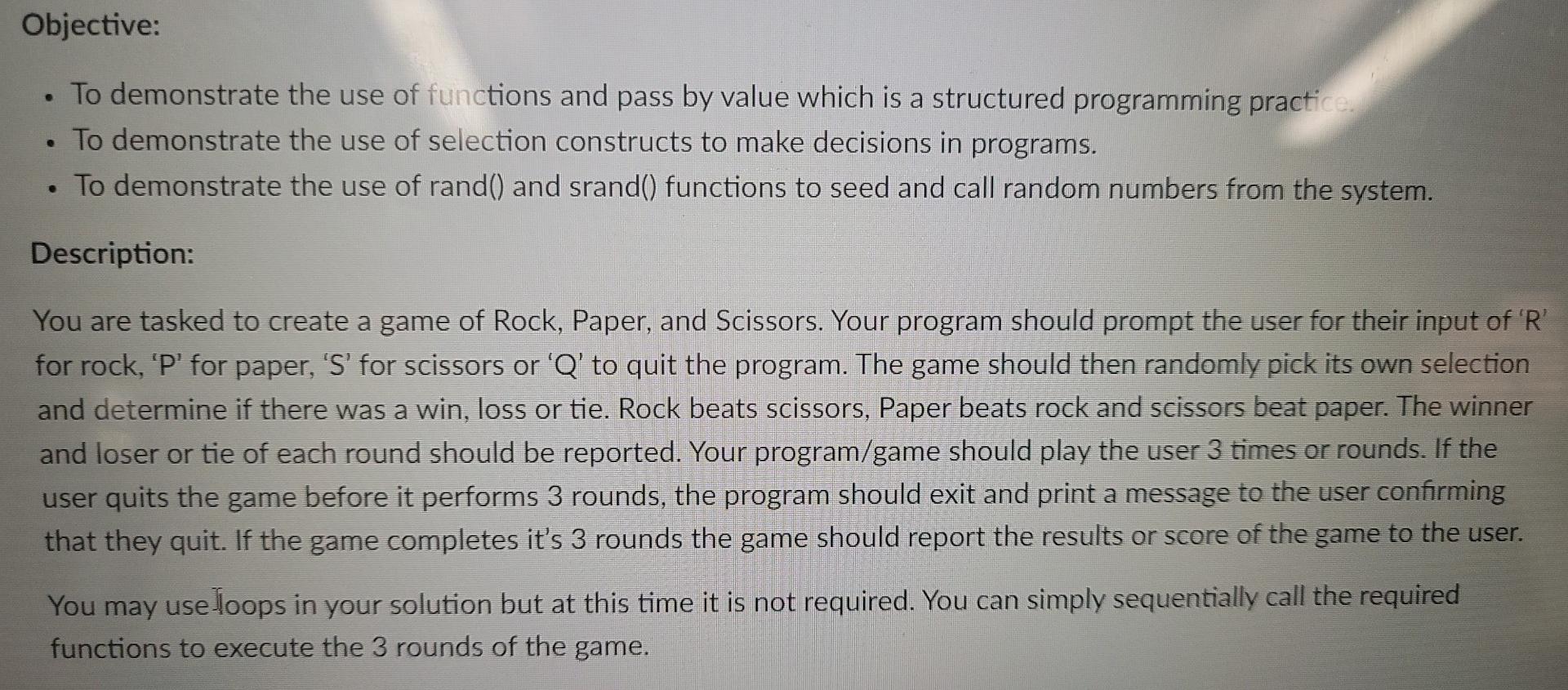 Solved Objective: To demonstrate the use of functions and | Chegg.com