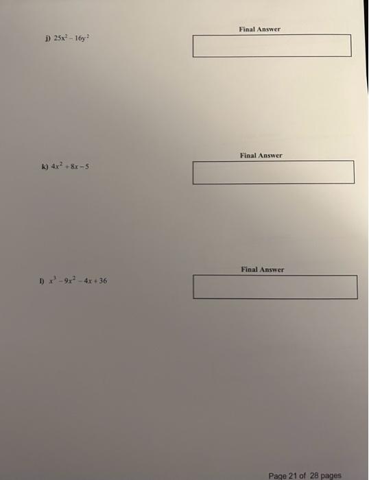 Solved Please fully factor the following polynomials using | Chegg.com