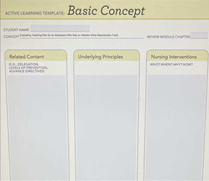 Solved active learning tempate: Basic Concept STUDENT NAME | Chegg.com