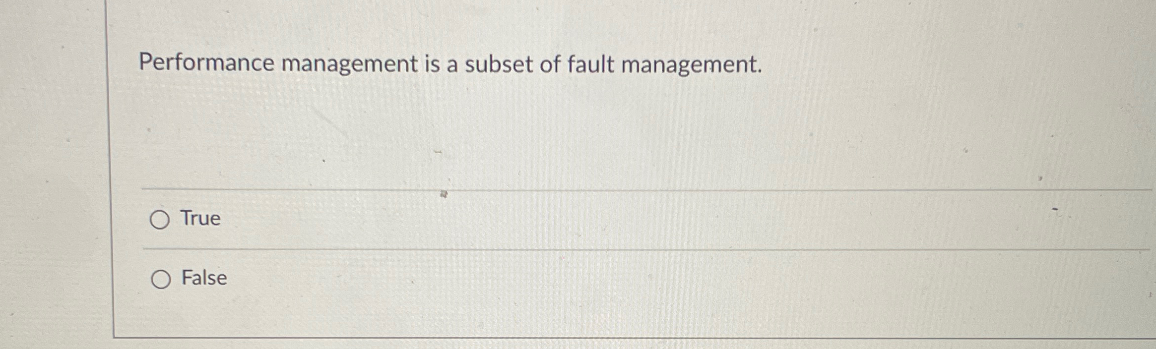 Solved Performance management is a subset of fault | Chegg.com