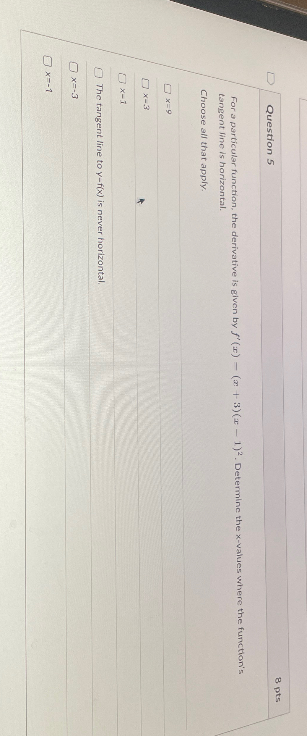 Solved Question 58 ﻿ptsFor a particular function, the | Chegg.com