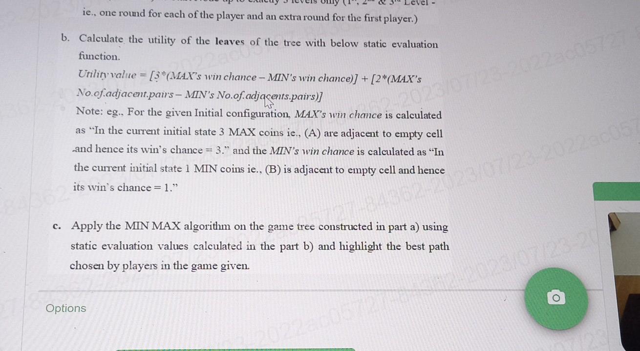 Solved Consider a 2-player game as in below diagram. The | Chegg.com