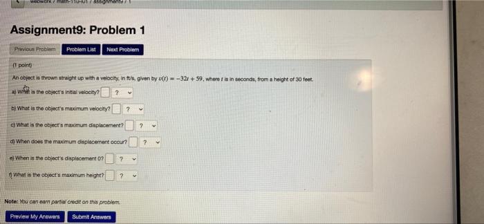 Solved wewe main. 10-NA Assignment9: Problem 1 Previous | Chegg.com