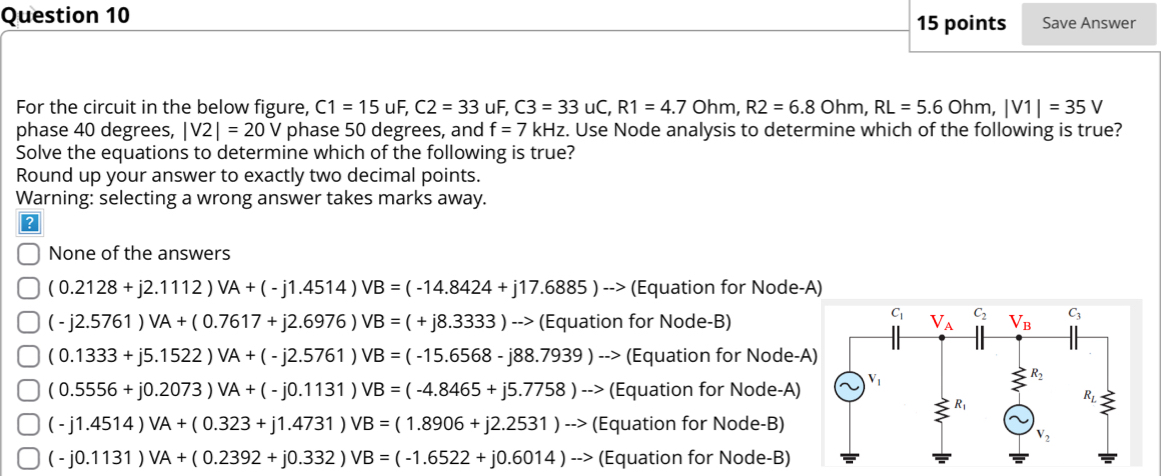 Solved by an EXPERT Question 1015 ﻿pointsFor the circuit in the below | Chegg.com