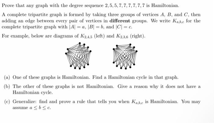 Solved Prove that any graph with the degree sequence | Chegg.com