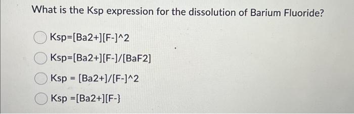 Solved What is the Ksp expression for the dissolution of | Chegg.com