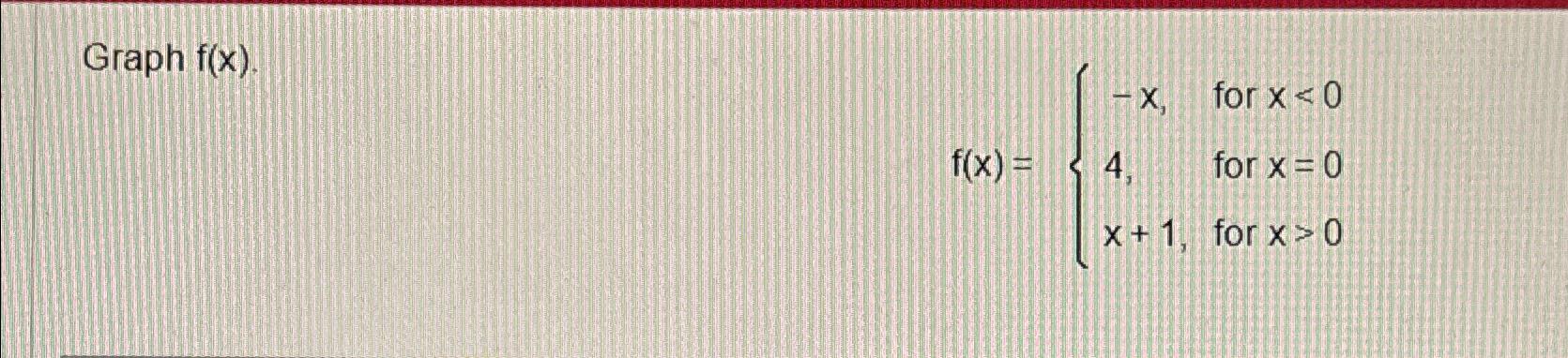 Solved Graph f(x)f(x)={-x, for x 0 | Chegg.com