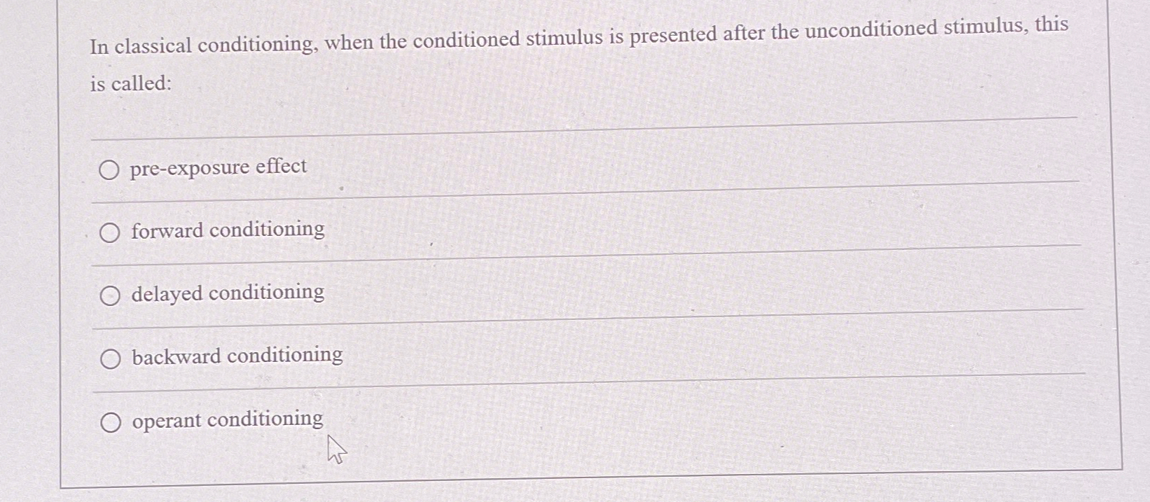 Solved In classical conditioning, when the conditioned | Chegg.com