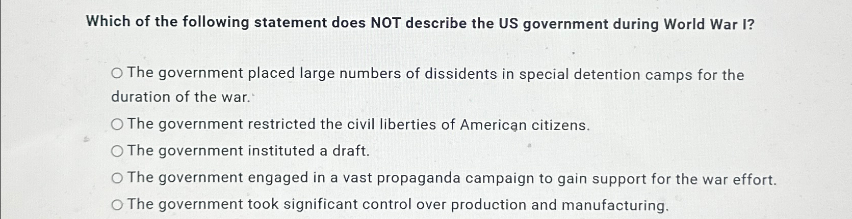 Solved Which of the following statement does NOT describe | Chegg.com