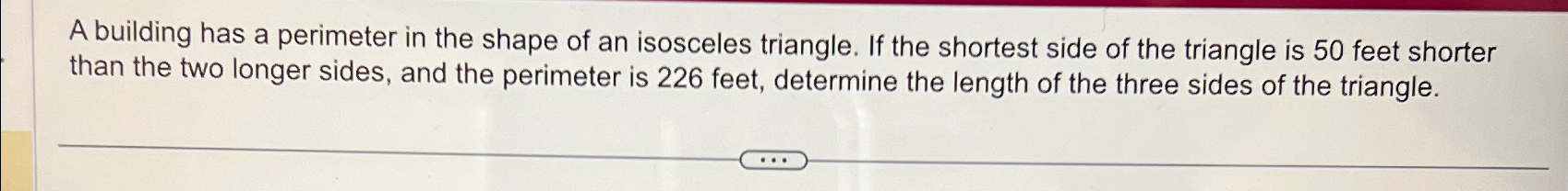 Solved A building has a perimeter in the shape of an | Chegg.com