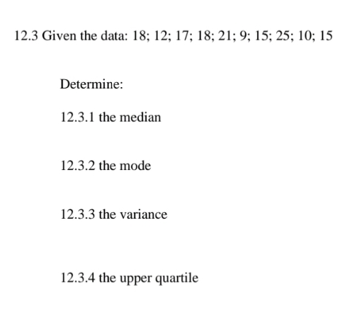 12.3 ﻿Given the data: | Chegg.com